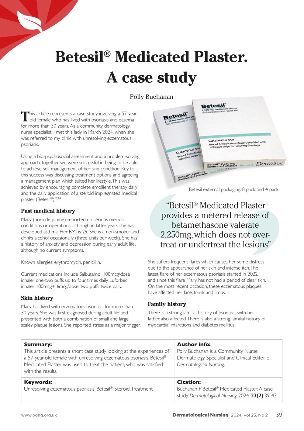 Betesil® 2.250 mg - Potent Topical Steroid Plaster